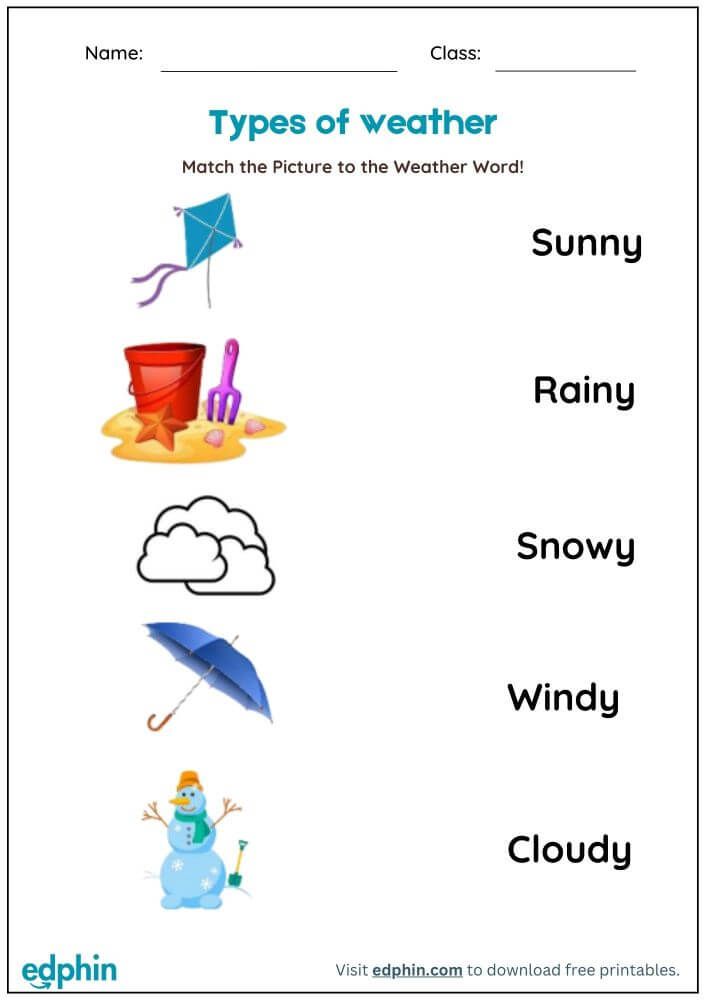 Types Of Weather Worksheet With Answers - Edphin