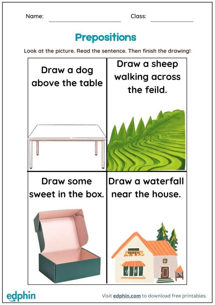 Locate Prepositions And Draw Worksheet With Answers - Edphin