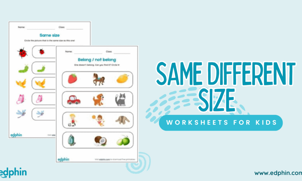 Same And Different Worksheets For Kindergarteners - Edphin